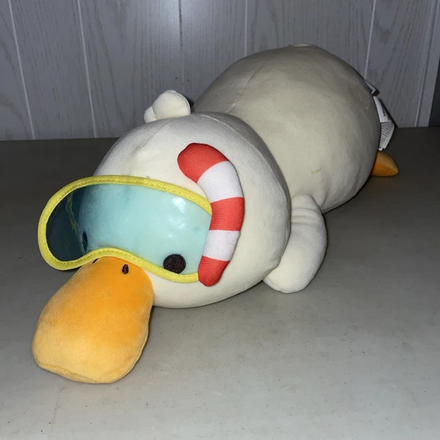 MINISO DUCK PLUSH Scuba Mask Gear 18" Yellow Laying Bird Swimming ...