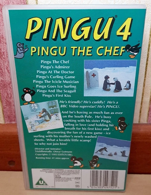 PINGU 4 - Pingu the chef BBC VHS. Rating Uc. Pal region. 41 Minutes. £8 ...