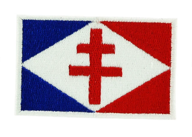FRANCE WWII FRENCH CROSS DE GAULLE FLAG PATCH BADGE IRON ON Croix de ...
