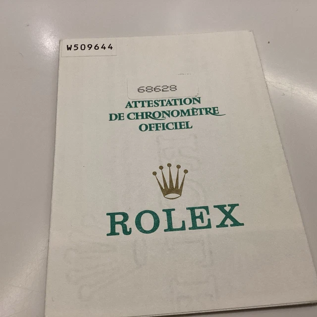 GENUINE ROLEX UNNAMED and undated Guarantee certificate Blank 68628 £ ...