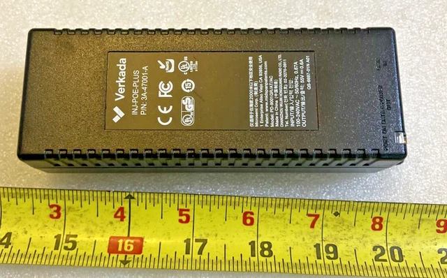 VERKADA PORT POWER Over Ethernet INJ-POE-PLUS 3A-47001-A 55V 0.6A QS ...