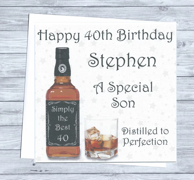 Personalised Birthday Card Whisky Jd Any Age 18th 21st 30th 40th 50th