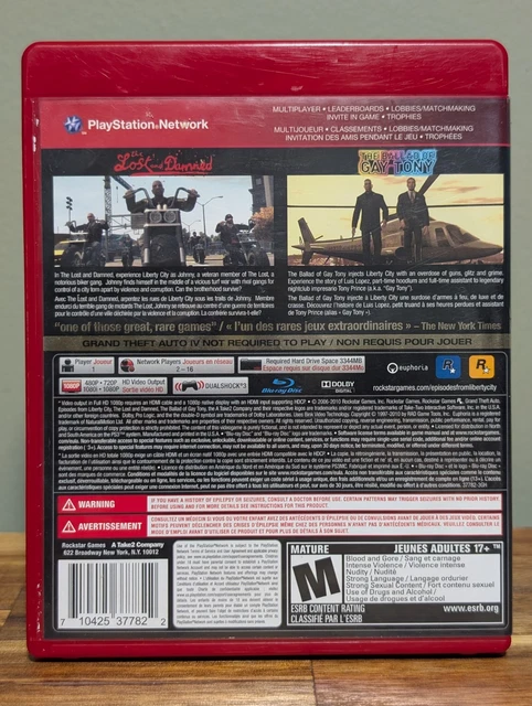 GRAND THEFT AUTO Episodes from Liberty City (Sony PlayStation 3, 2010 ...