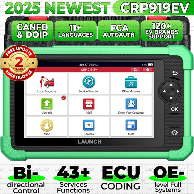2025 LAUNCH CRP919 EV PRO OBD2 Diagnosegerät ECU Codierung Für Elektro ...