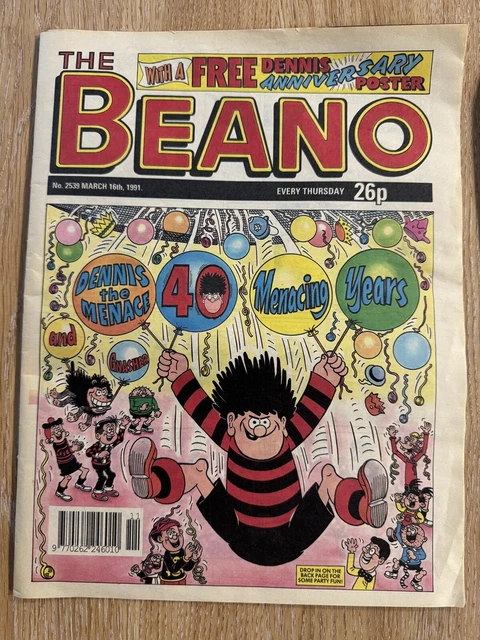 THE BEANO - Dennis The Menace 40th Anniversary with Poster £10.00 ...