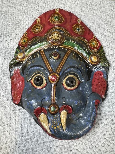 VINTAGE 50S ELEPHANT/GANESH Deity Paper-Mâché Mask- Hindu Nepalese ...