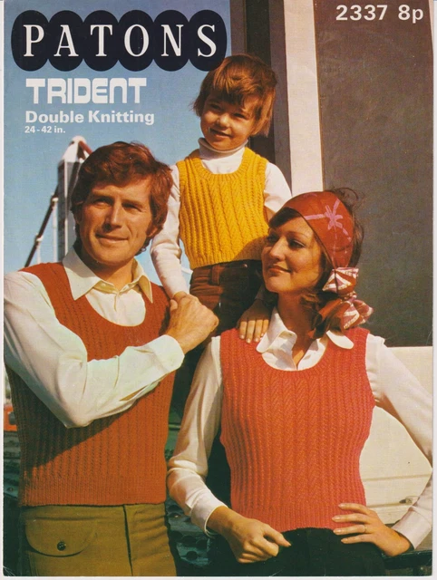 ORIGINAL VINTAGE PATONS knitting pattern 2337 - Family tank tops ...