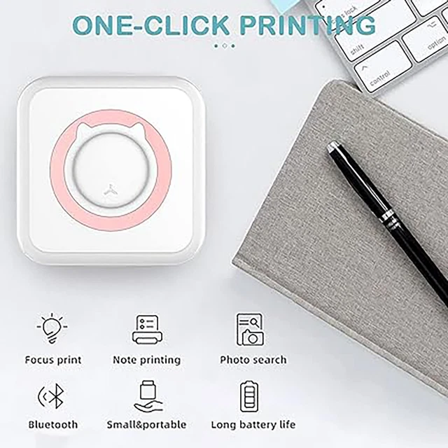 BEST MINI PRINTER Portable Thermal Stickers Paper Inkless Bluetooth ...