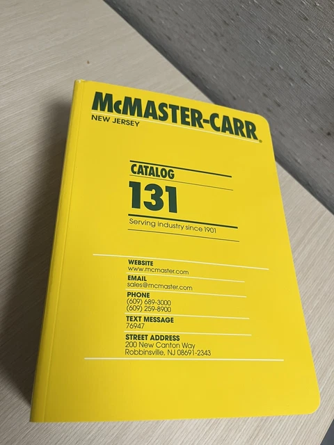 MCMASTER CARR CATALOG 131. NJ 2025 Edition £47.50 - PicClick UK