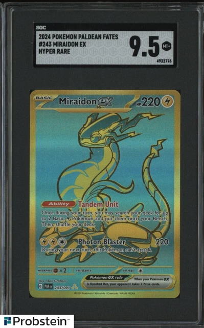 2024 POKEMON PALDEAN Fates Hyper Rare #243 Miraidon EX SGC 9.5 MINT+ $1 ...