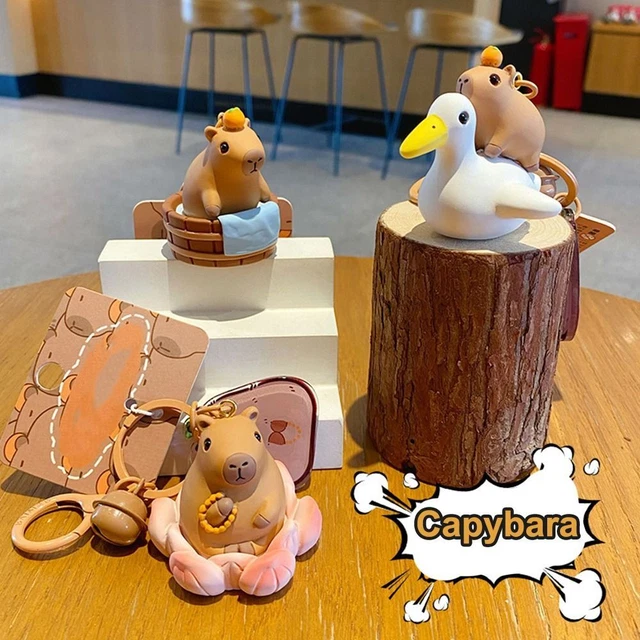 CARTOON RIDING SEAGULL Capybara Pendant Resin Capybara Worm Doll ...