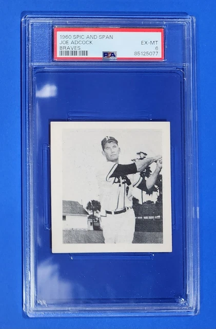 RARE JOE ADCOCK 1960 Spic and Span Milwaukee Braves PSA 6 POP 4 (AVEC 6 ...