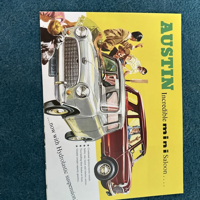 AUSTIN MINI SALOON Car Sales Brochure c1966 #2286/G £8.00 - PicClick UK