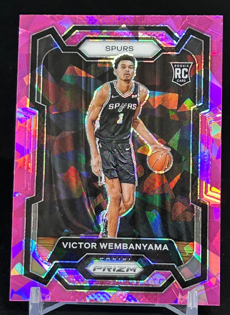 2023-24 PANINI PRIZM Victor Wembanyama Pink Cracked Ice Prizm Rookie RC ...