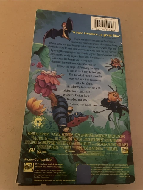 FERNGULLY - THE Last Rainforest VHS 1992 Slip Case Pre owned good ...