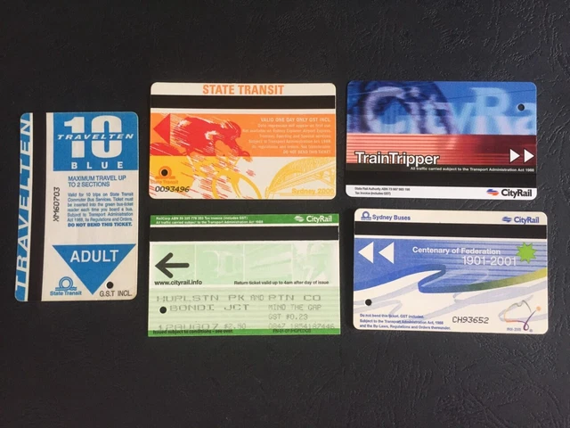 5 X DIFFERENT CITY RAIL NSW TRAIN TICKETS SYDNEY BUSES SOME HARD TO ...
