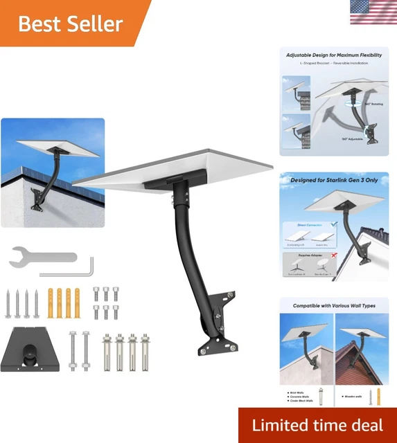 L-SHAPED STARLINK GEN 3 Mounting Kit: Secure Roof & Wall Installation ...