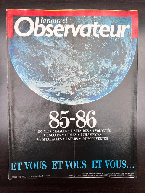 LE NOUVEL OBSERVATEUR N°1103 - 85-86 et vous et vous EUR 5,00 - PicClick FR