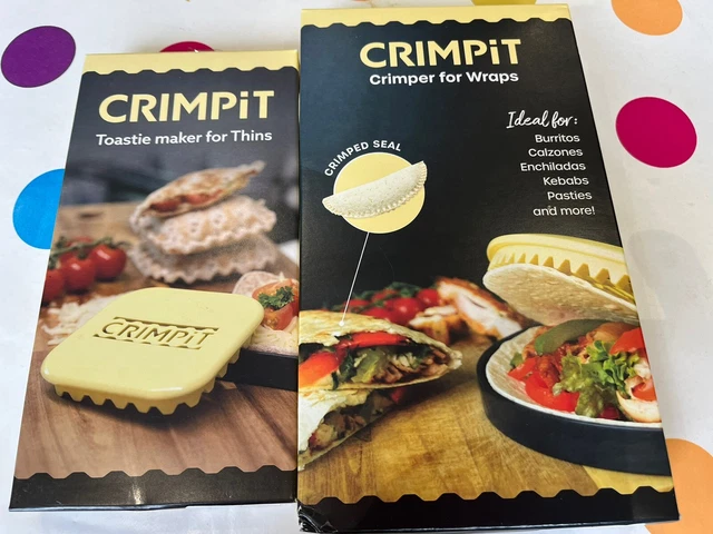 NEW IN BOX-X2-CRIMPIT-CRIMPER FOR WRAPS & TOASTIE MAKER FOR THINS-SNACK ...