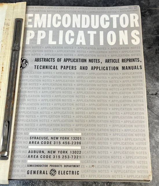 1960'S GE GENERAL Electric Semiconductor Application Notes - Large ...