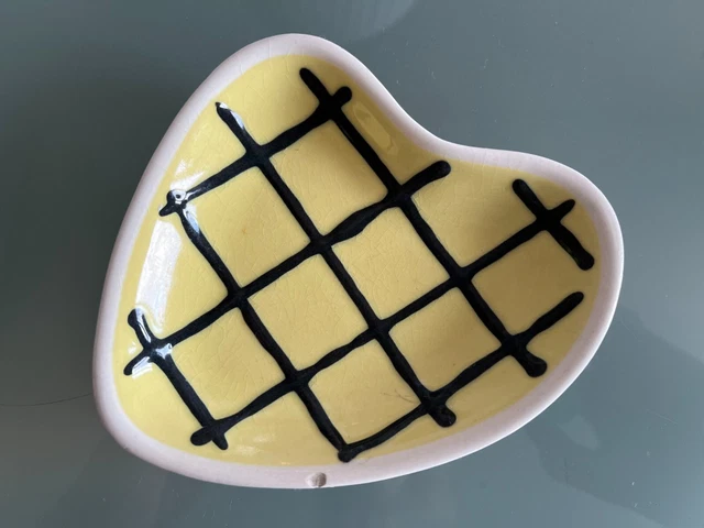 VINTAGE 1950S HORNSEA Pottery slipware pin dish by John Clappison 12 x ...