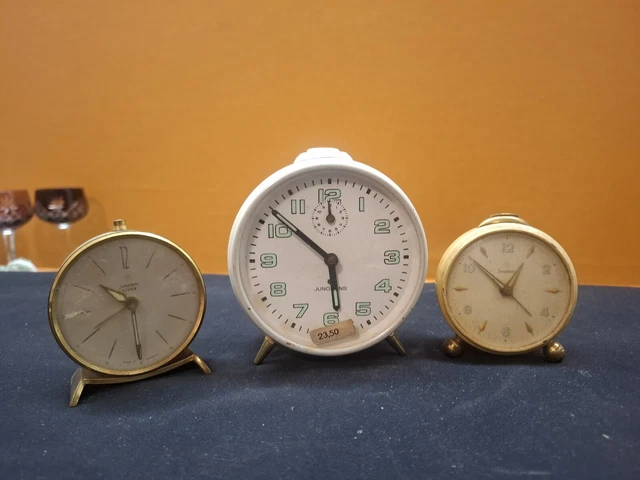3 ANTIQUE ALARM Clock Rice Alarm Junghans £69.98 - PicClick UK