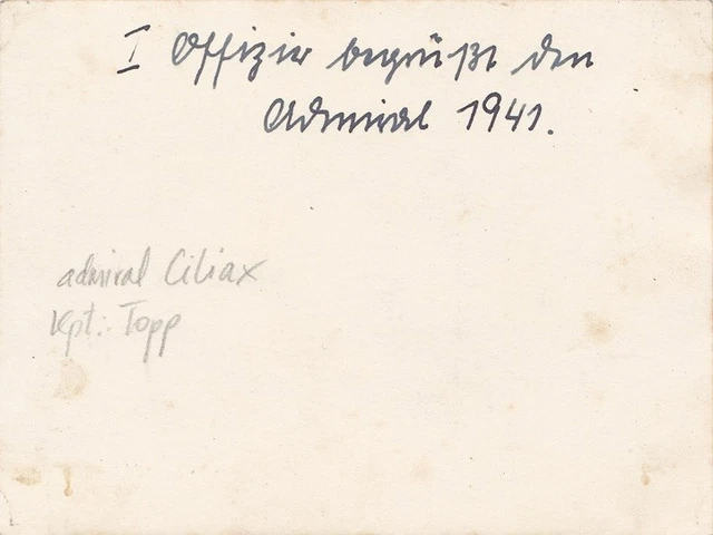 DER KOMMANDANT DES Schlachtschiffs Tirpitz begrüßt Admiral Ciliax EUR 9 ...