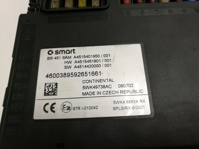 SMART FORTWO 451 SAM Sicherungskasten Steuergerät Zentralelektrik ...