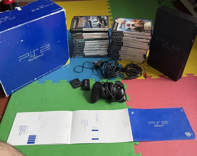 SONY PLAYSTATION 2 PS2 CONSOLE, 1 CONTROLLER AND 24 GAMES BUNDLE With ...
