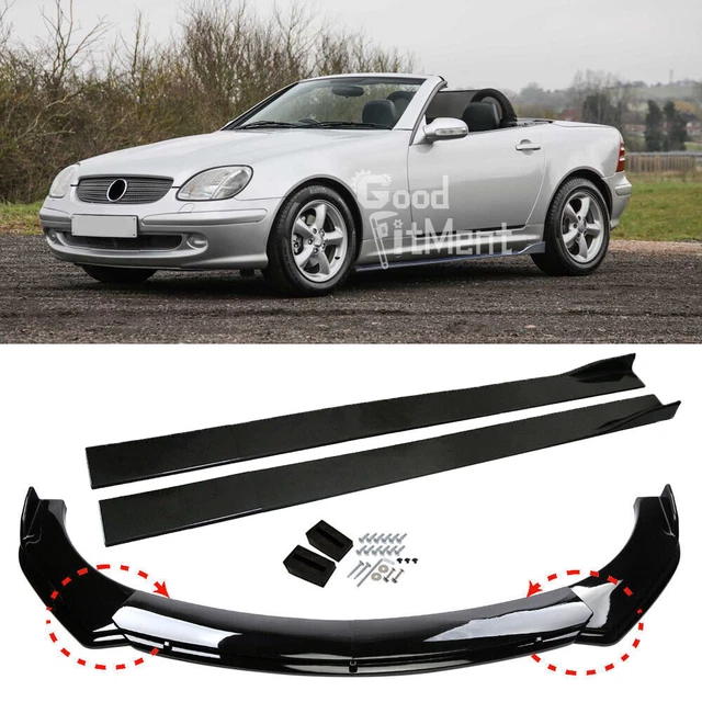 FOR MERCEDES-BENZ SLK R170 R172 Gloss Front Bumper Spoiler Lip + Side ...