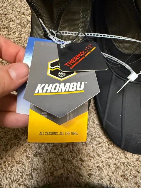 NEW KHOMBU PAUL Cold Weather Waterproof Zip Black Green Boot Mens Size ...