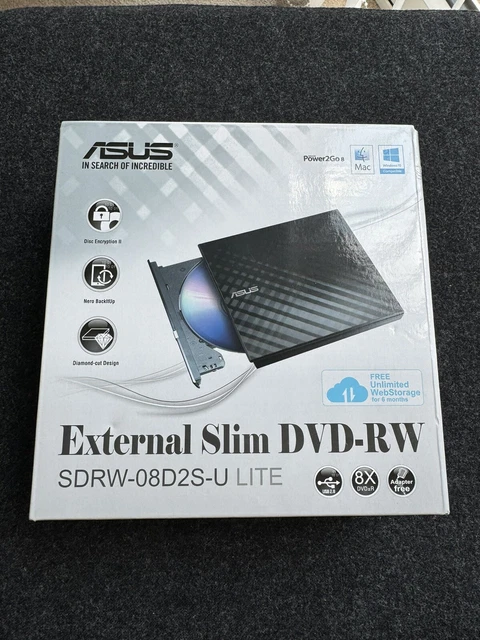 ASUS SLIM DVD-RW SDRW-08D2S-U LITE unità DVD lettore CD EUR 17,55 ...