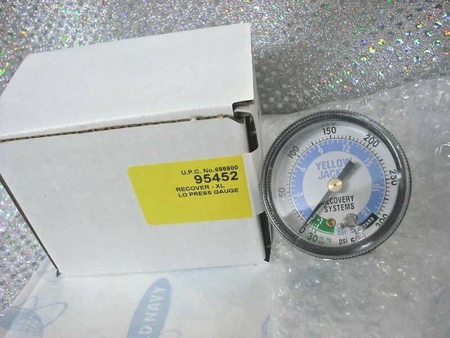 YELLOW JACKET REFRIGERANT Recovery Unit Part #95452 , Low Side Gauge ...
