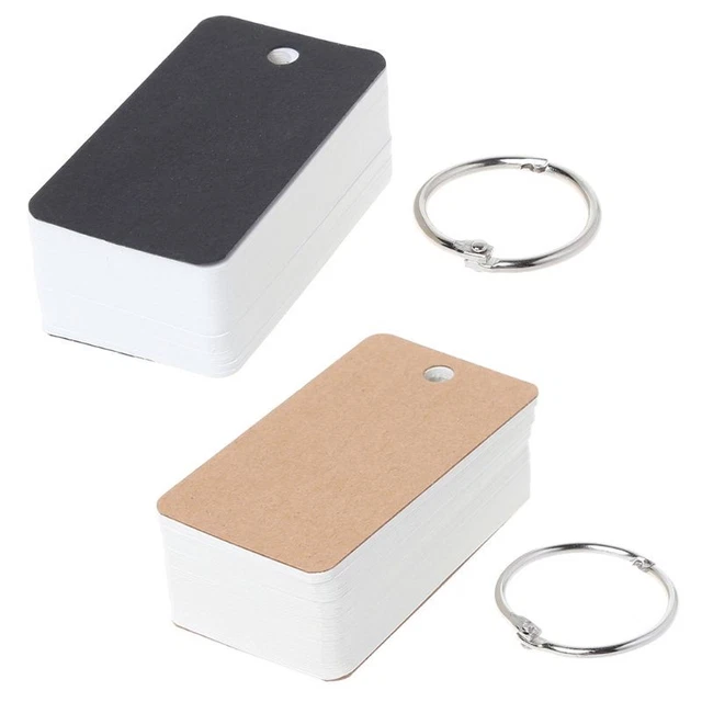 SIMPLE DIY INDEX Cardboard Cover Blank Paper Card Memo Pad Binder Rings ...