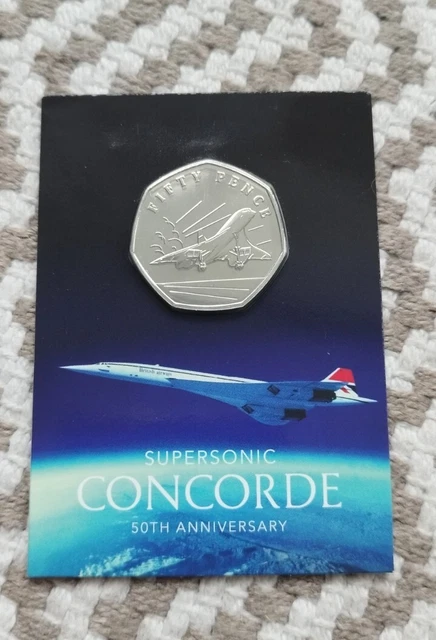 CONCORDE 50TH ANNIVERSARY 50p 2019 Guernsey Change Checker Coin £12.99 ...
