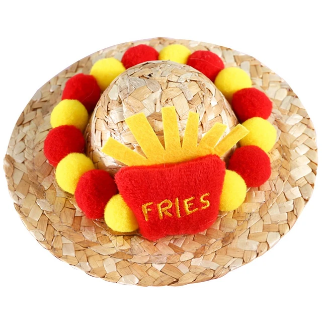 DECORATIVE PUPPY COSTUME Hat Cartoon Cute French Fries Adjustable Cat ...