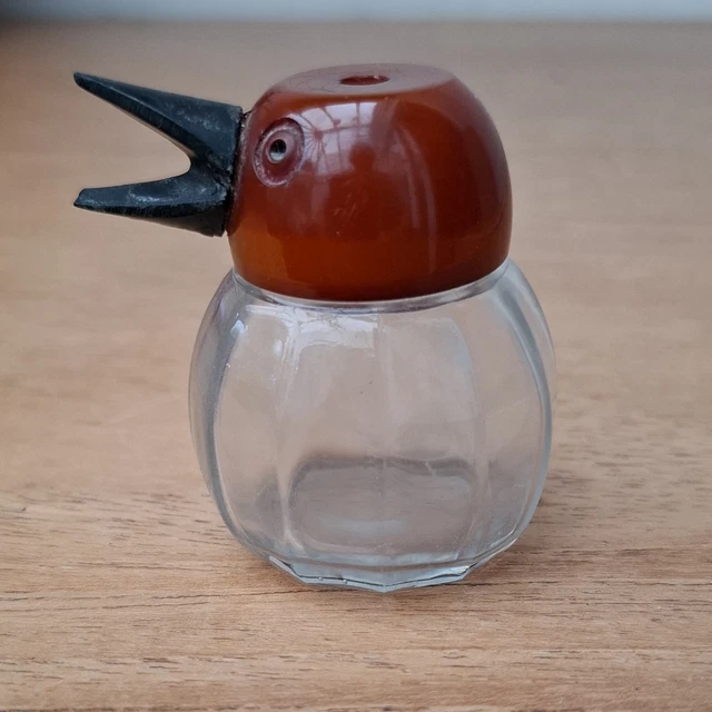 VINTAGE ANTIQUE ART Deco 20s 30s Bakelite Glass Bird Jar Condiment ...