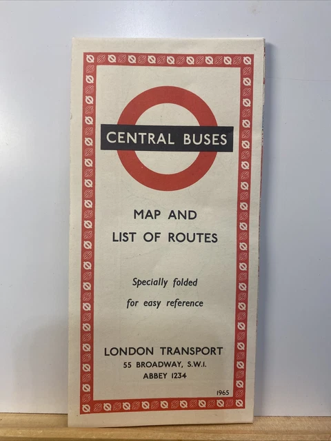 VINTAGE MAP/GUIDE. 1965 London Transport Central Buses Map And Routes ...