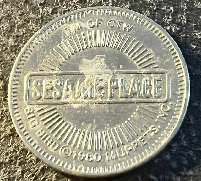 SESAME PLACE AMUSEMENT Token 1980- Sesame Street Big Bird Muppets.35mm ...