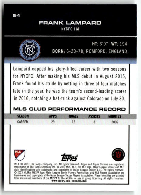TOPPS CHROME MLS 2023 No. 64 Frank Lampard Flashbacks EUR 3,65 ...