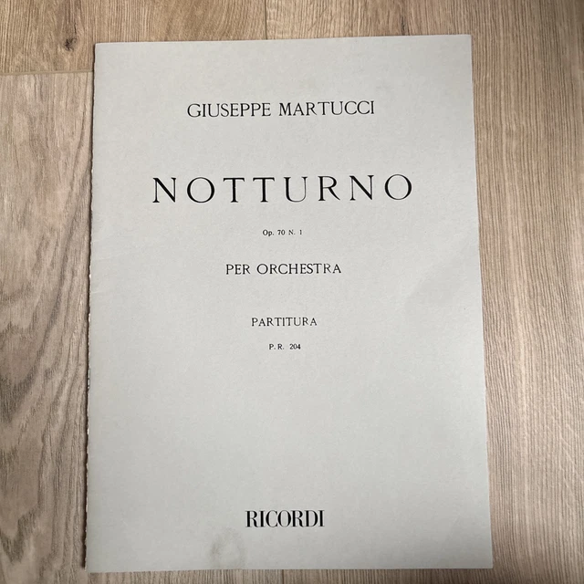 SPARTITI MUSICALI Martucci: Notturno per pianoforte, Op 70 N. 1 - Ricordi EUR 20,00 - PicClick IT