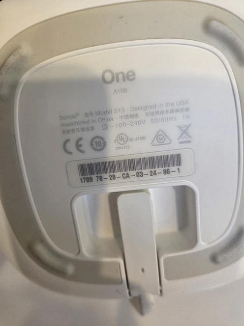 SONOS ONE S13 A100 gen 1 Smart Speaker White With power cable £21.50 ...
