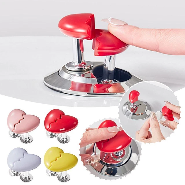 HEART SHAPED TOILET Press Button Cabinet Handle Water Switch Push ...