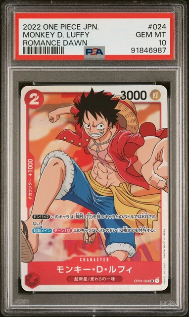 MONKEY D. LUFFY 2022 One Piece Romance Dawn OP-01 #024 PSA 10 japonais EUR 0,91 - PicClick FR