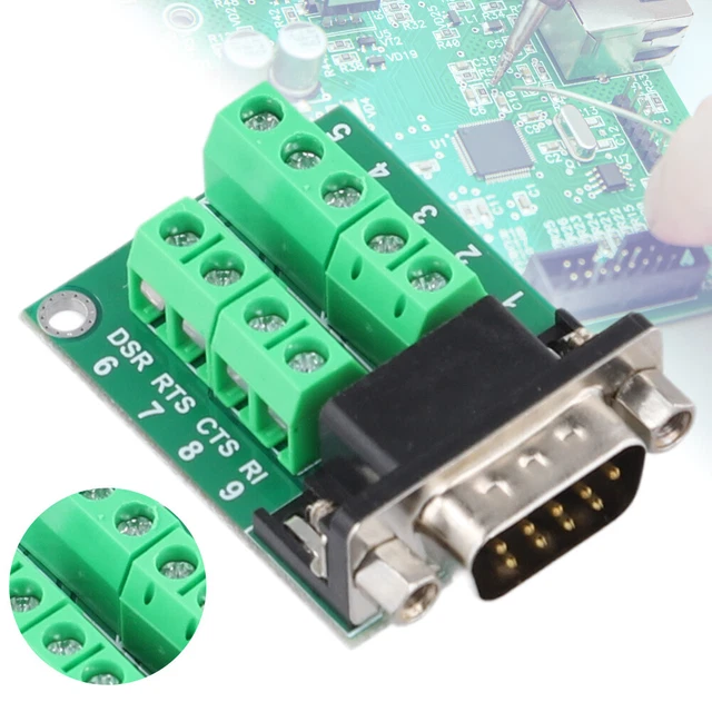 D-SUB 9PIN SOLDERLESS Connector Breakout Board DB9 RS232 Serial Adapter ...
