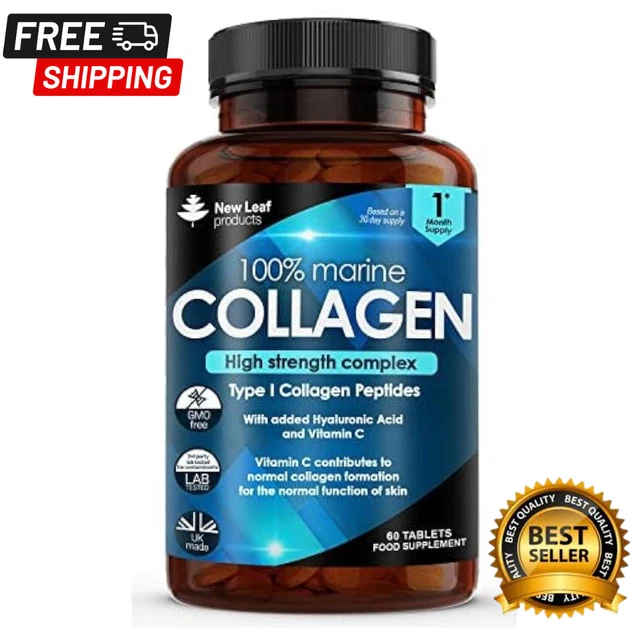 HYDROLISED MARINE COLLAGEN Tablets 1500mg Type 1 Pure Max Strength Skin ...
