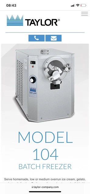 ICE CREAM MACHINE Taylor Professional hard batch freezer gelato model ...