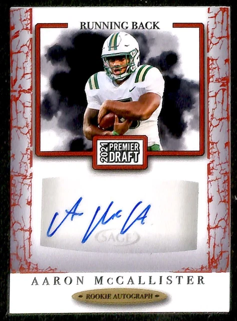 2021 SAGE PREMIER Draft Autographs Aaron McCallister Auto UNC Charlotte ...