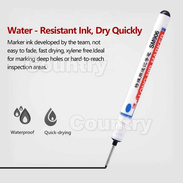 6PCS LONG NIB Marker for Metalwork Woodwork Multi-Purpose Deep Hole ...