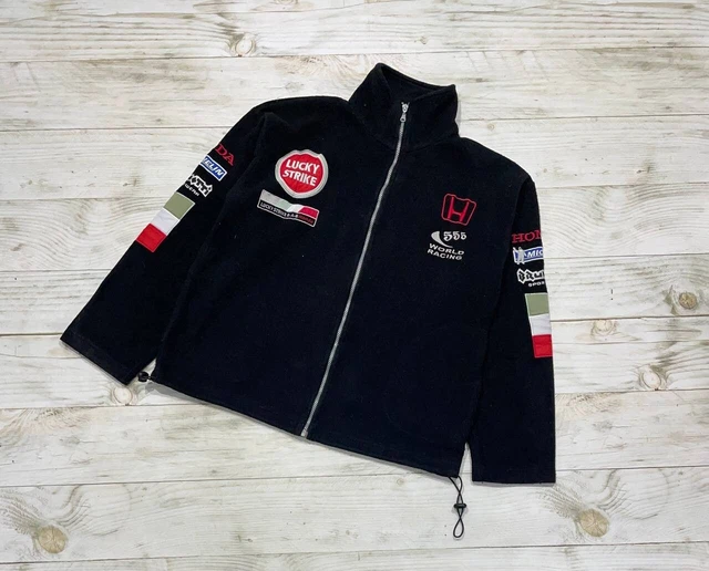 VINTAGE HONDA LUCKY Strike Racing Fleece Jacket F1 Y2K $95.00 - PicClick